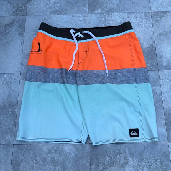 Quiksilver | Swim | Quiksilver Orange And Blue Vintage 200s Y2k Surf ...